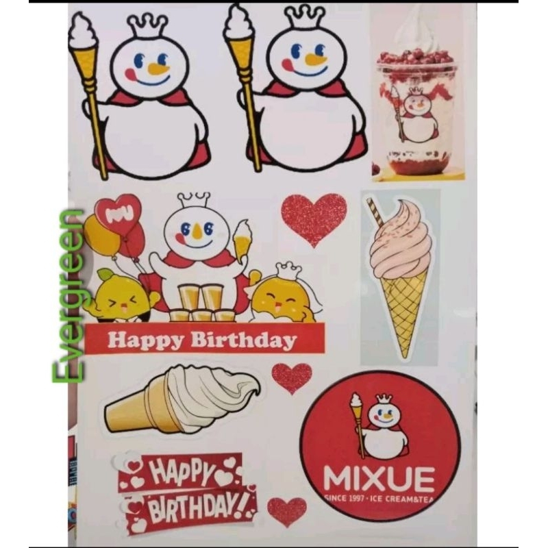 Topper Mixue Topper Cake Mixue Topper Ice Cream Viral Birthday Cake ...
