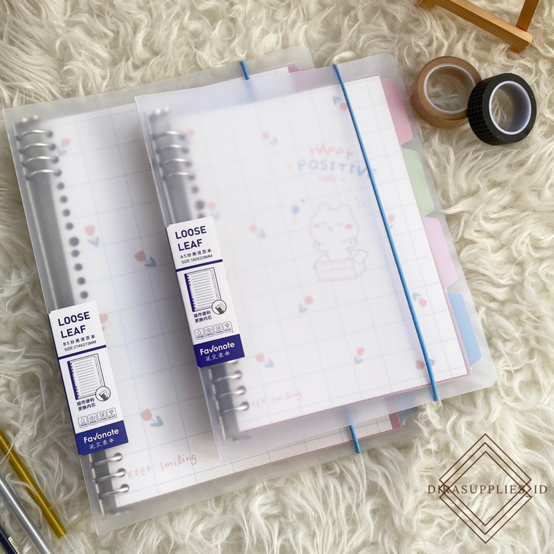 B5 A5 College Binder Folder Set, Plain Transparent Aesthetic, Hook ...