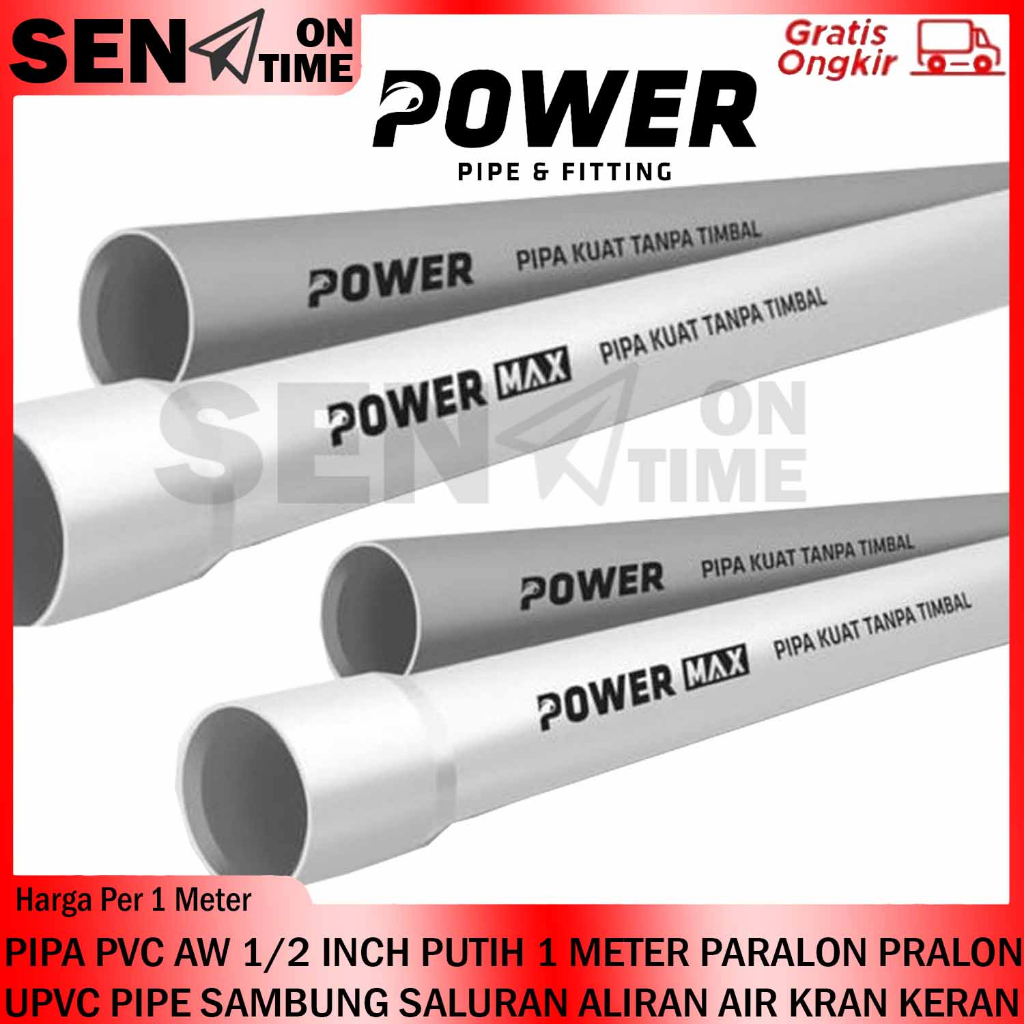 PVC PIPE AW 1/ 2 Inch WHITE PER 1 METER PARALON PRALON UPVC NON-TOXIC ...