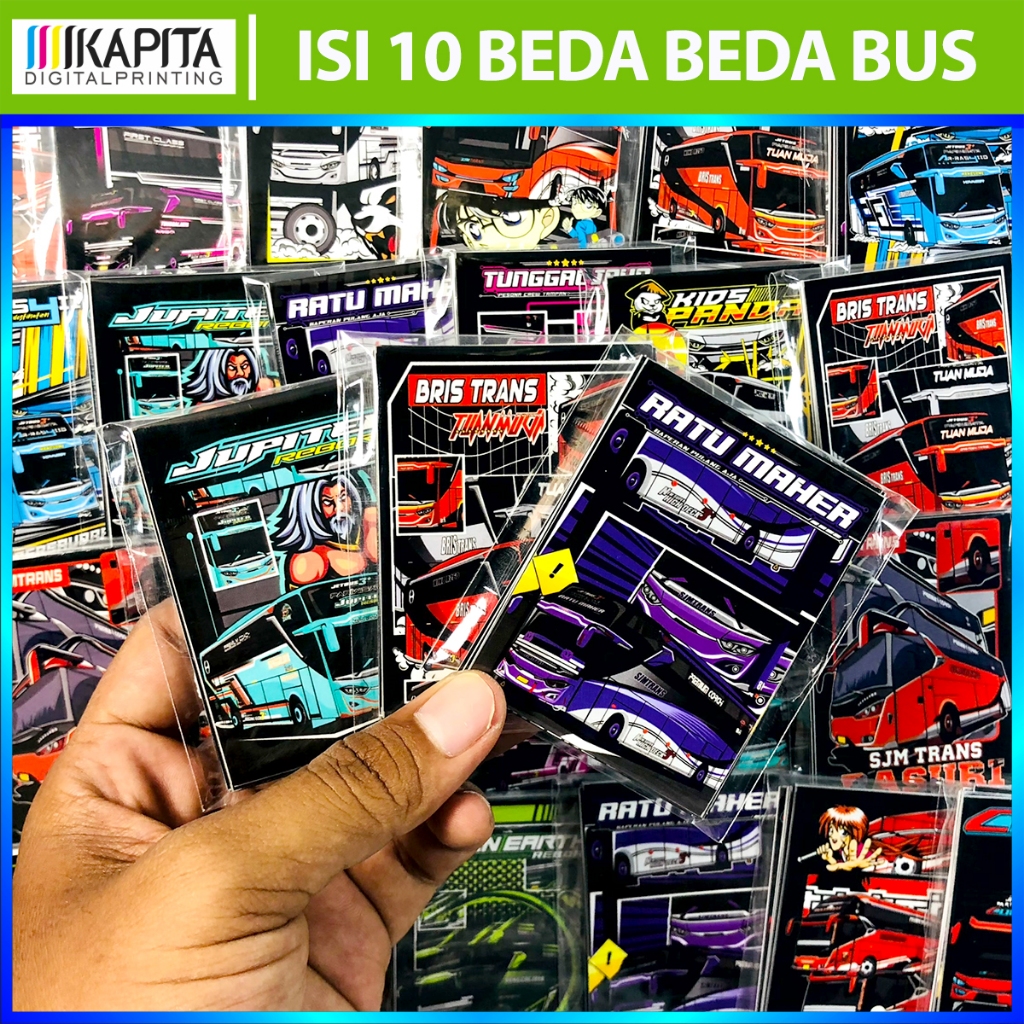 (10 Different) Artist bus Stickers / Stickers bus Stickers telolet bus ...