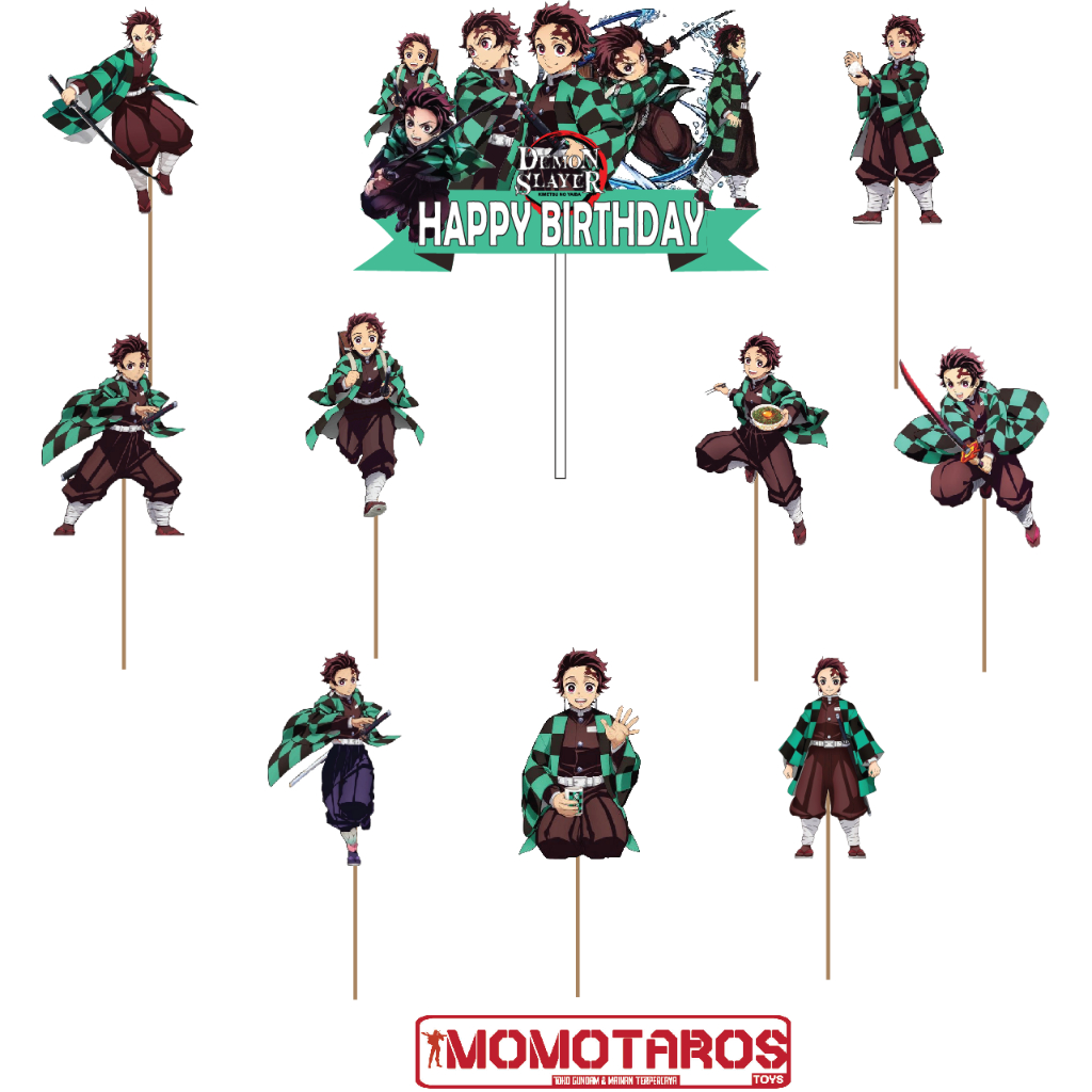 Tanjiro Kamado solo Demon Slayer cake Topper contains 10 pcs | Shopee ...