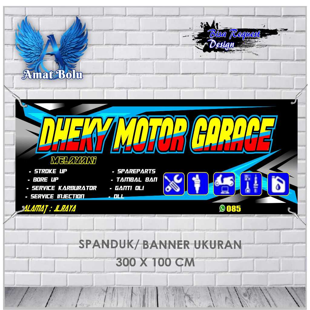 Dheki MOTOR GARAGE Workshop BANNER BANNER Size 300X100 Can REQUEST ...
