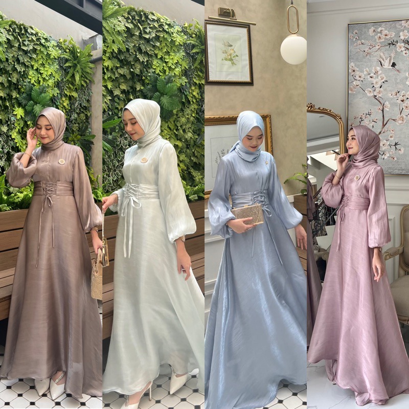 Anyya Dress Shimmer Luxury Free Obi Belt Gamis Invitation Busui ...