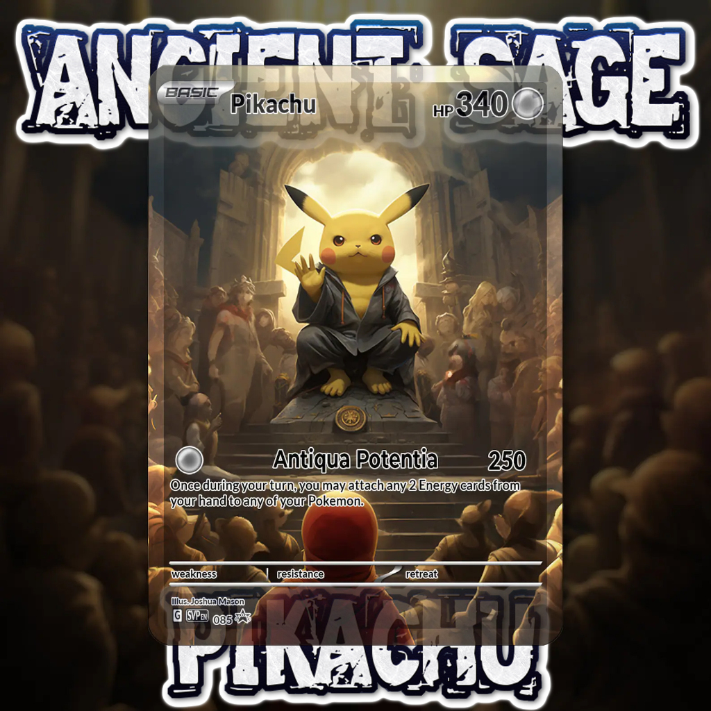 POKEMON TCG HOLOGRAM SPECIAL FULL ART CARD - PIKACHU ANCIENT SAGE ...