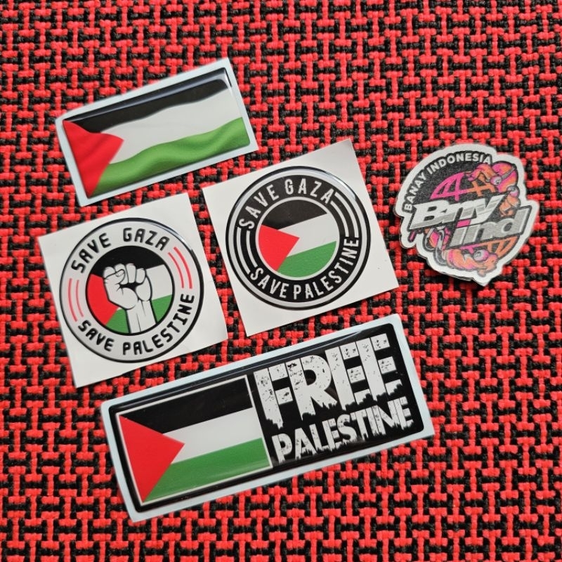 Palestine Flag Emblem Sticker Free Palestine Emblem Sticker Embossed ...
