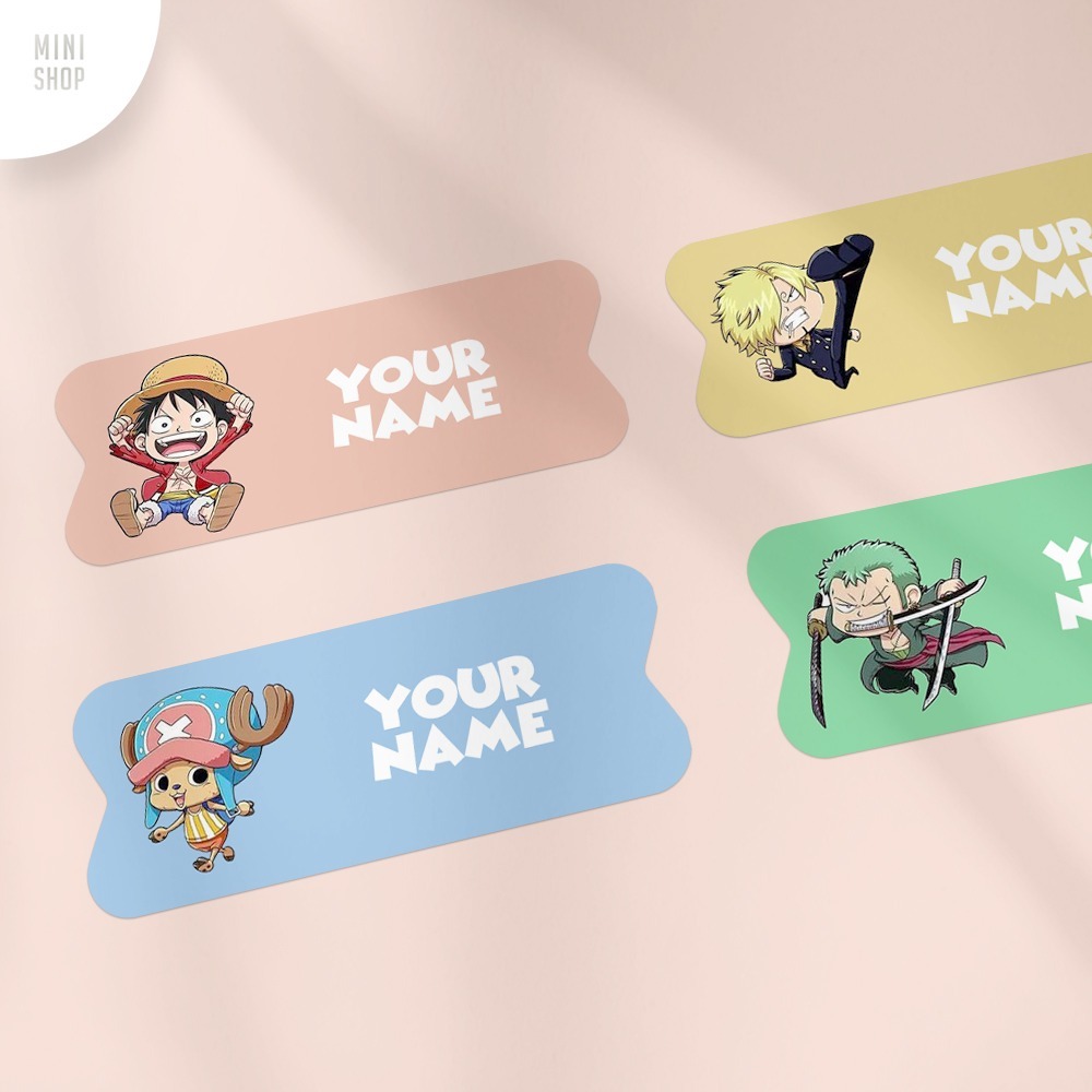 One Piece Waterproof Custom Name Sticker (Luffy Zoro Tony Chopper Sanji ...