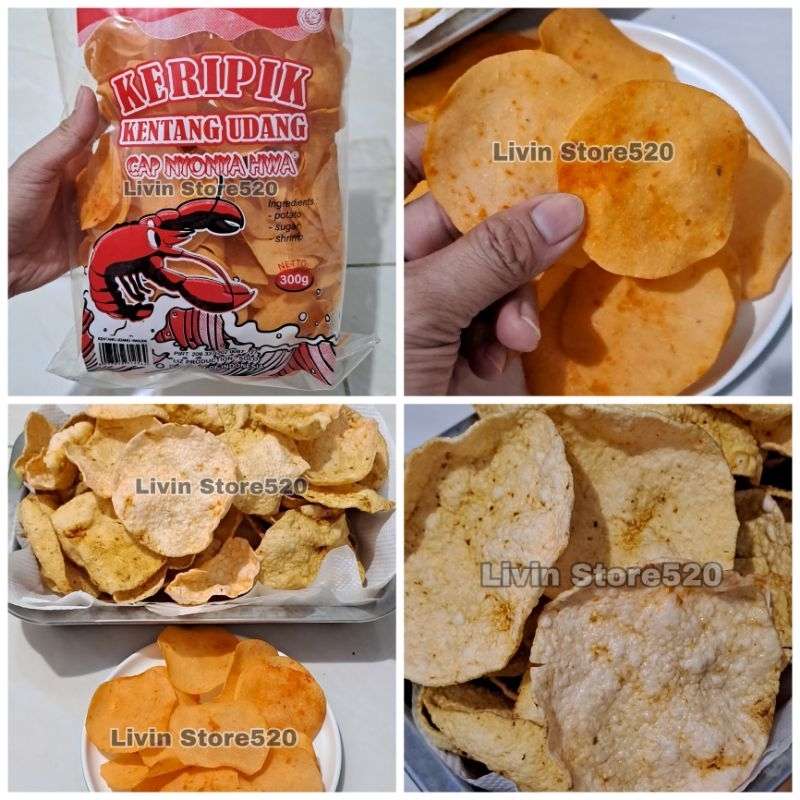 Halal//new//chips/raw Shrimp Potato Crackers Cap Nyonya HWA 300gr | Shopee Singapore
