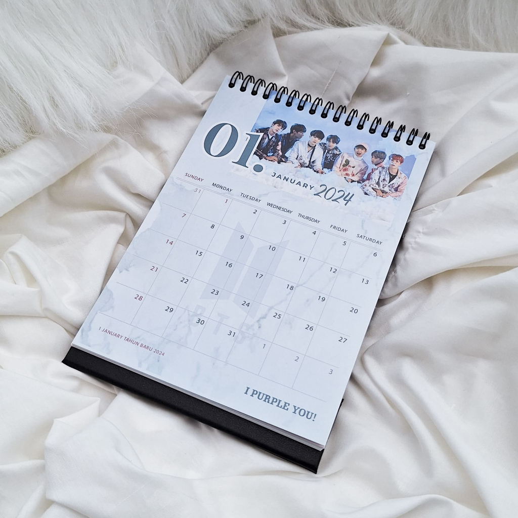 Bts 01 Kpop 2024 2025 Aesthetic Premium Quality Spiral Desk Calendar ...