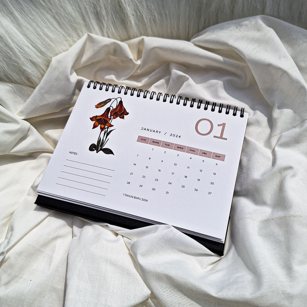 Premium 2025 Aesthetic Horizontal Botanical Desk Calendar | Shopee ...