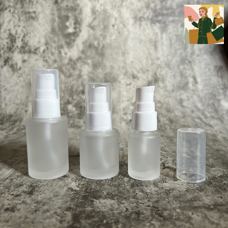 Serum Pump Bottle 15ml 20ml 30ml 50ml 100ml Frosted Frosted Glass Doff ...