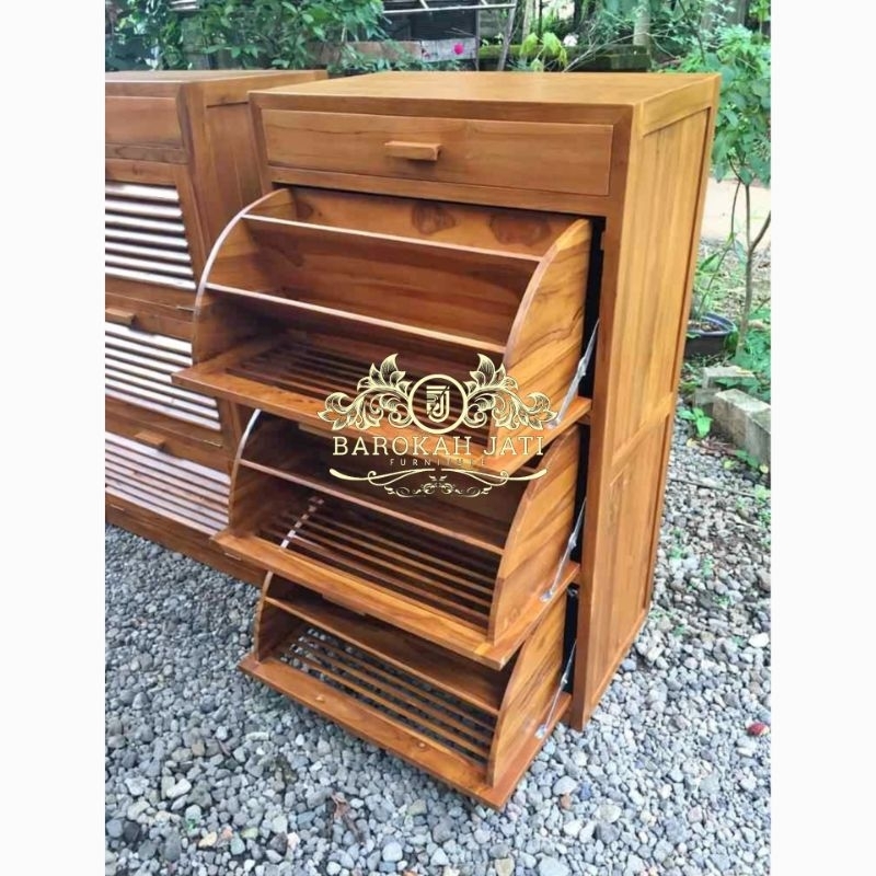 KAYU Teak Wood Retro Shoe Rack | Minimalist Teak Wood Stacking Shoe ...