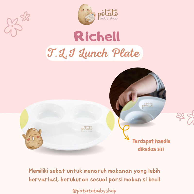 Richell T.L.I Lunch Plate - Children's Dinner Plate | Shopee Singapore