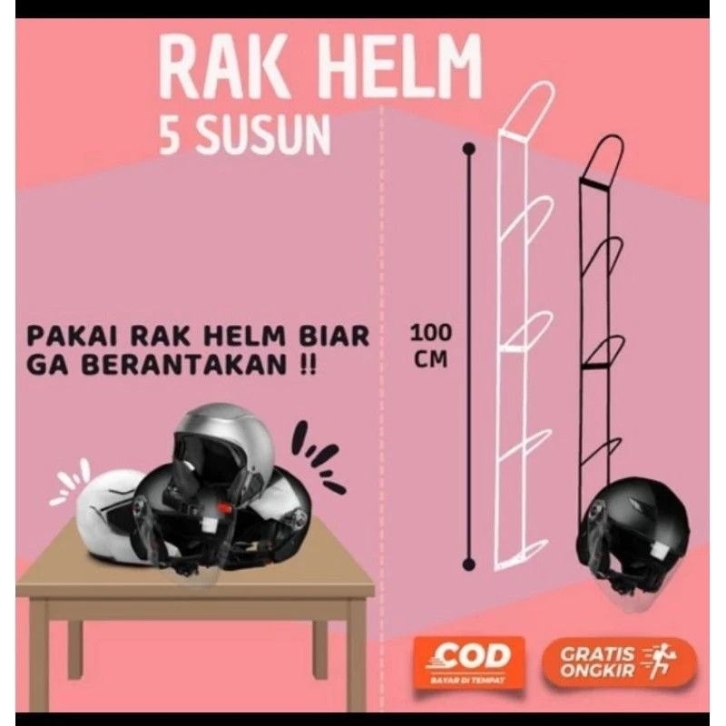 HANGING HELMET RACK 5 STORIES WALL STICKED HELMET RACK AESTHETIC HELMET ...
