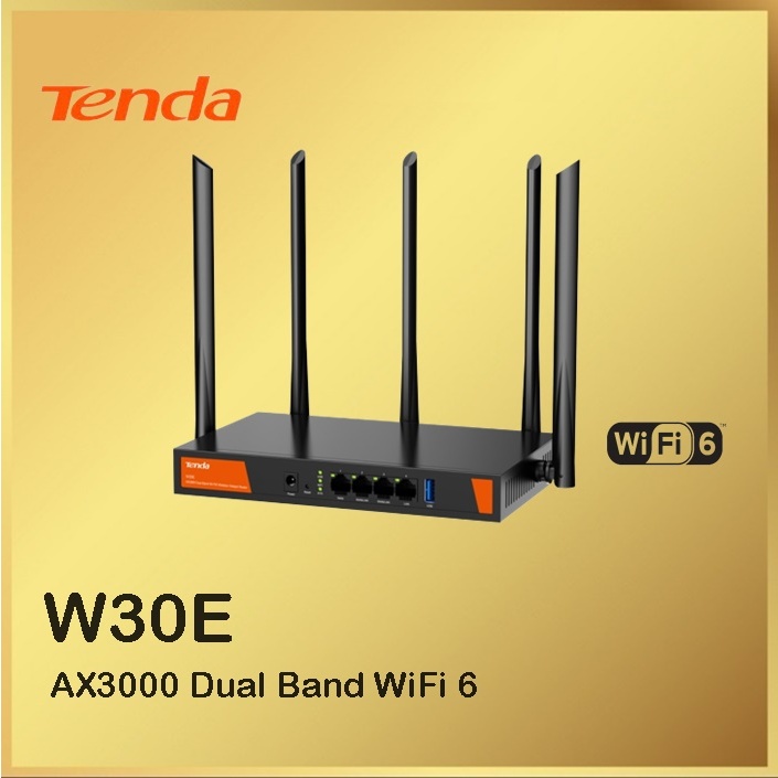 TENDA Tent W30E AX3000 Dual Band WiFi-6 Wireless Hotspot Router ...