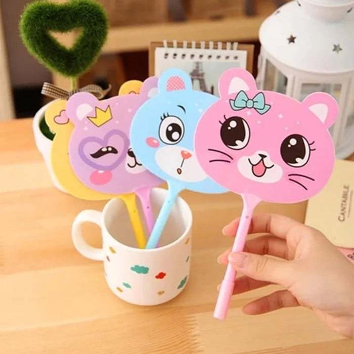 DC O ( O001 ) CUTE CHARACTER FAN PEN / BOLLPOINT ANIMAL FAN PEN ...