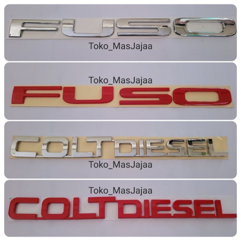 MERAH Fuso Canter colt diesel Logo emblem Embossed chrome red 3d / fuso ...