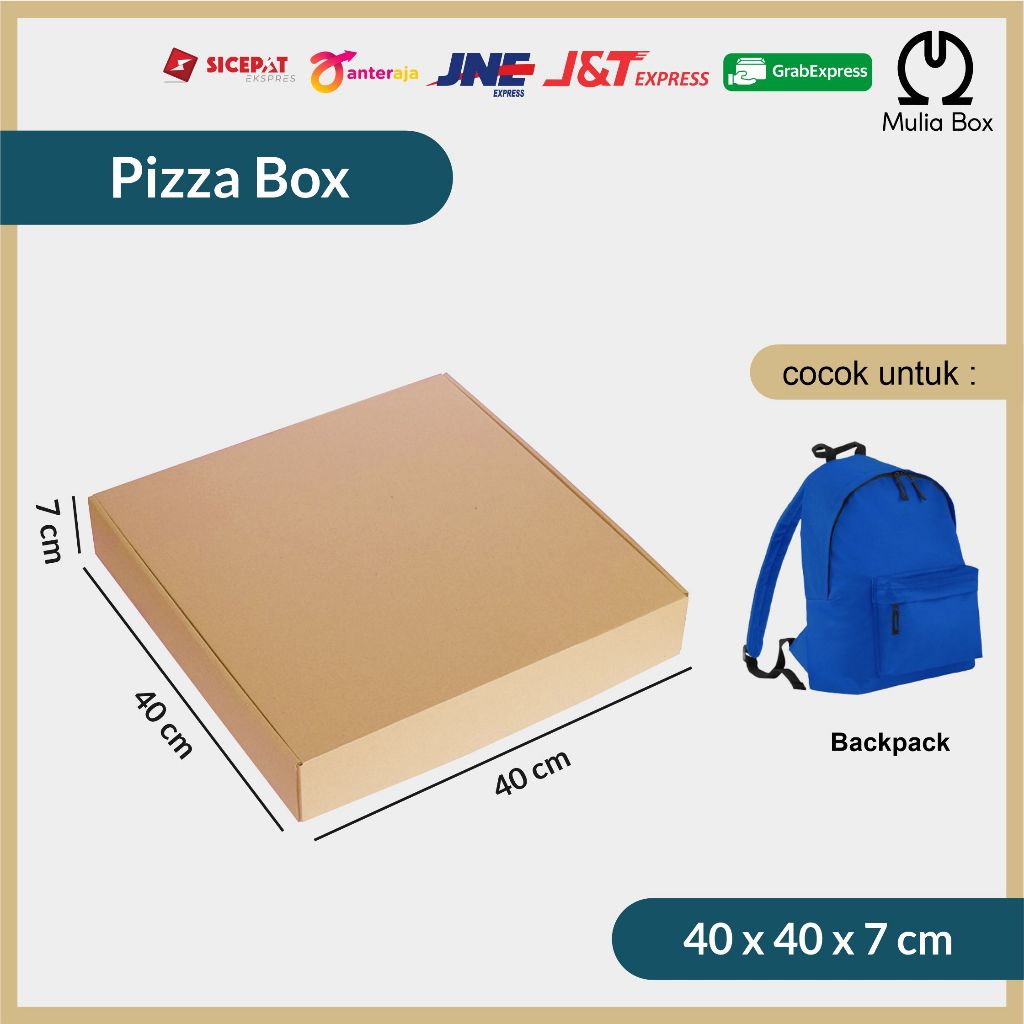 Cardboard Packing Pizza Box 40 x 40 x 7 cm Corrugated Die Cut Large ...