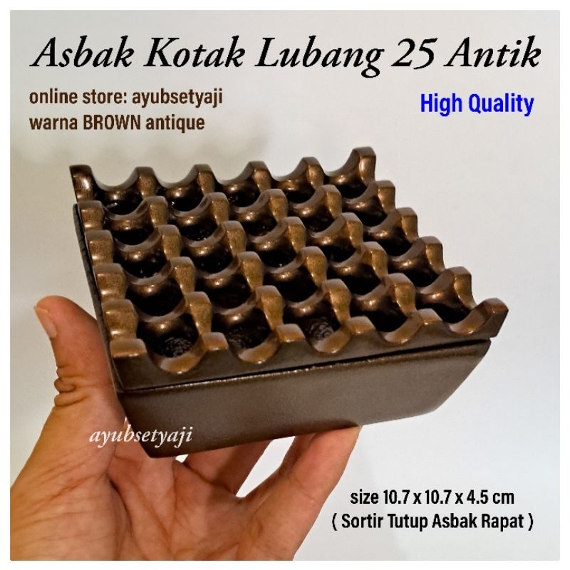 25 Hole Ashtray Box Brown COPPER antique Unique aluminum Hotel Ashtray ...