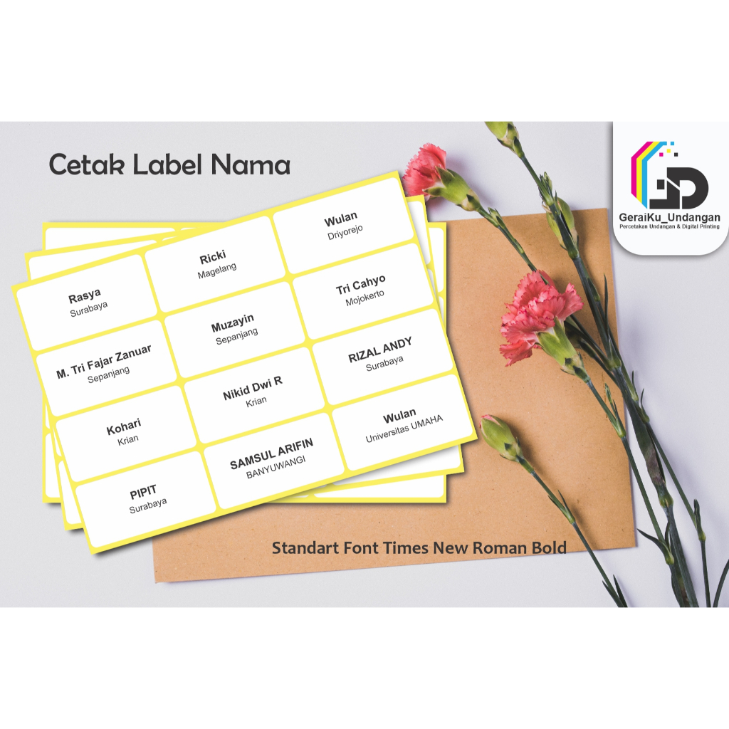 Name LABEL STICKER UK.103 - INVITATION LABEL 103 - NAME LABEL - PRINT ...