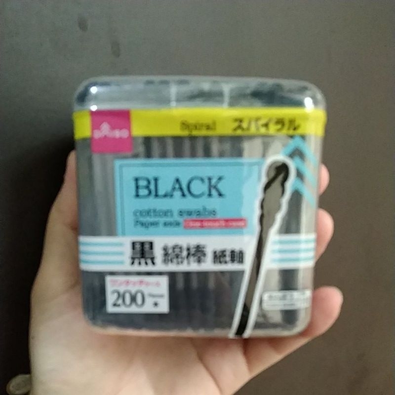 Daiso Black Spiral Ear Cleaner 180Pc Cotton Buds Swabs Black Tc-0546 ...