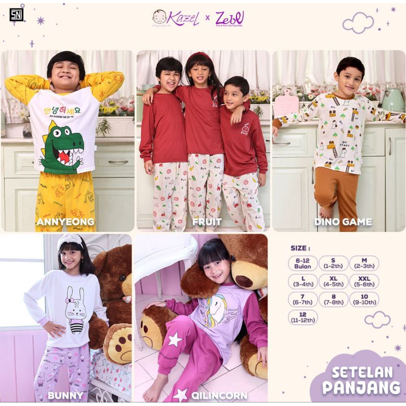 Kazel x Zebe Boy & Girl Long Suit (1 Stel) | Shopee Singapore