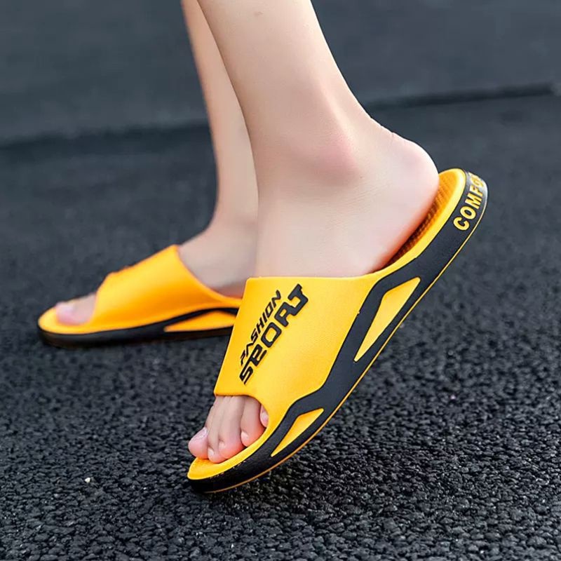 Rumahkaki Mens Fashion Sport Slide Sandals Latest Mens Slip On Sandals Mens Slide