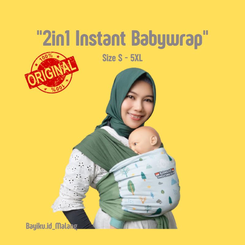 2in1 INSTANT BABYWRAP BABY MY ID, ANTI STRETCH CARRIER, FRONT CARRIER ...