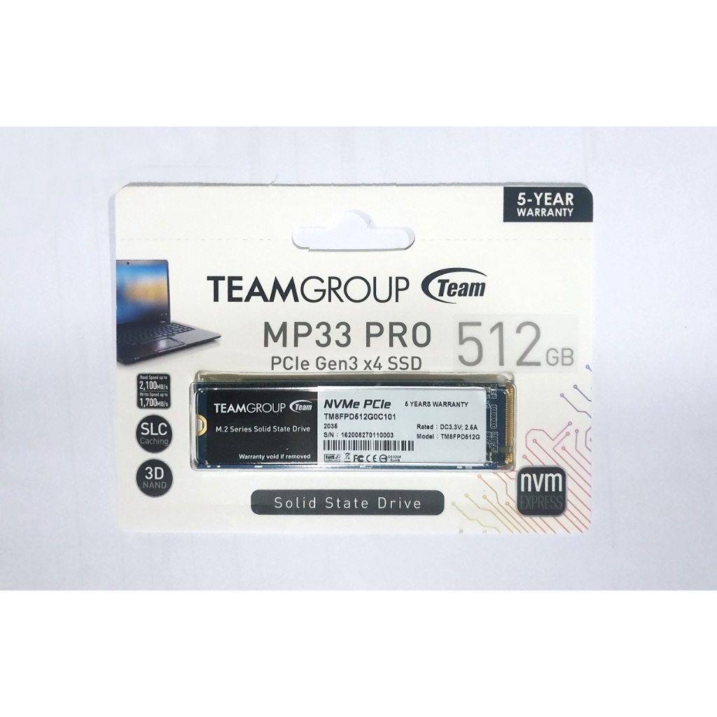 Ssd TEAM MP33 PRO M.2 NVME Gen 3x4 512GB/1TB - New ORI 5 Years Official ...
