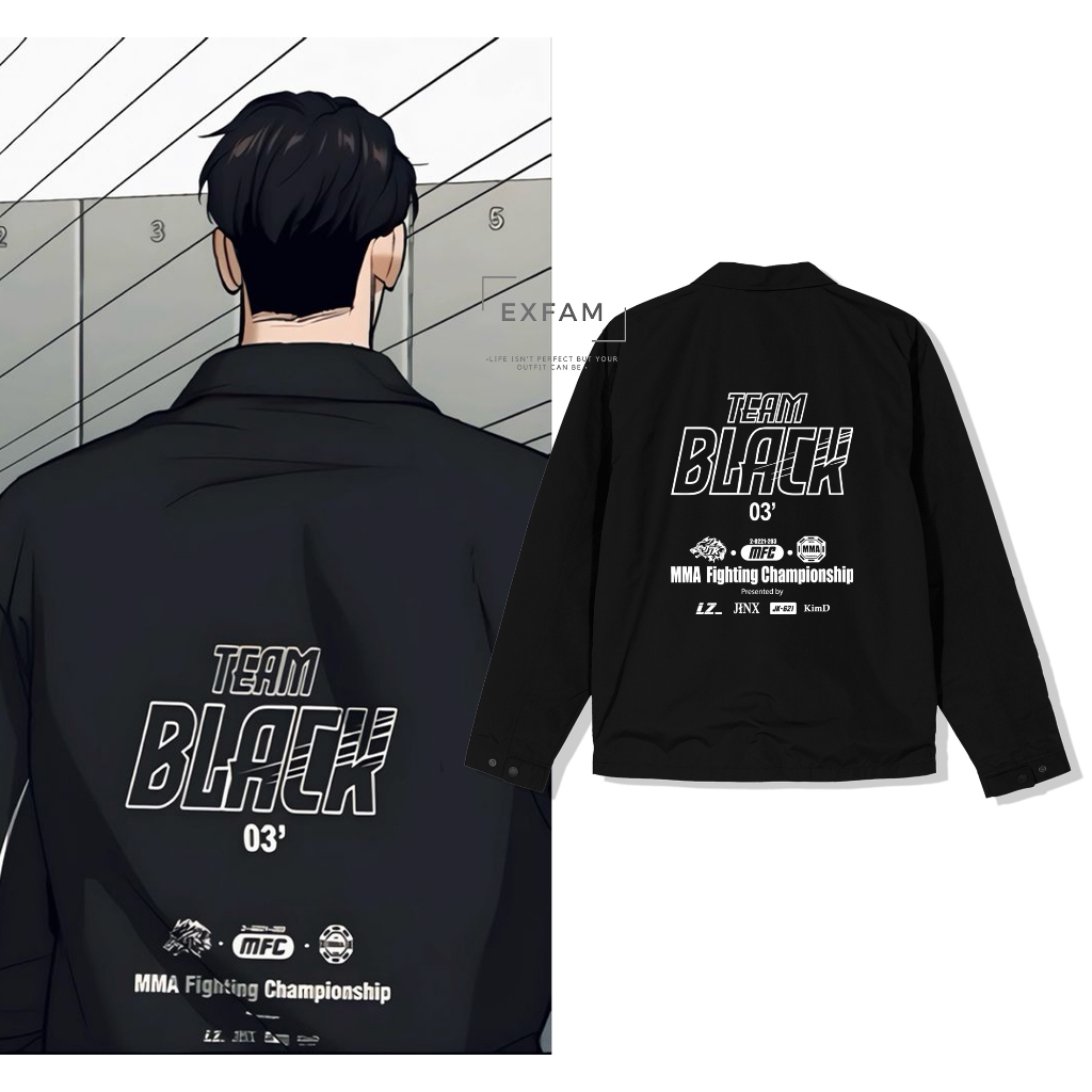 Joo Jaekyung Team Black Manhwa Jinx Korean Outfits Coach Jacket ...