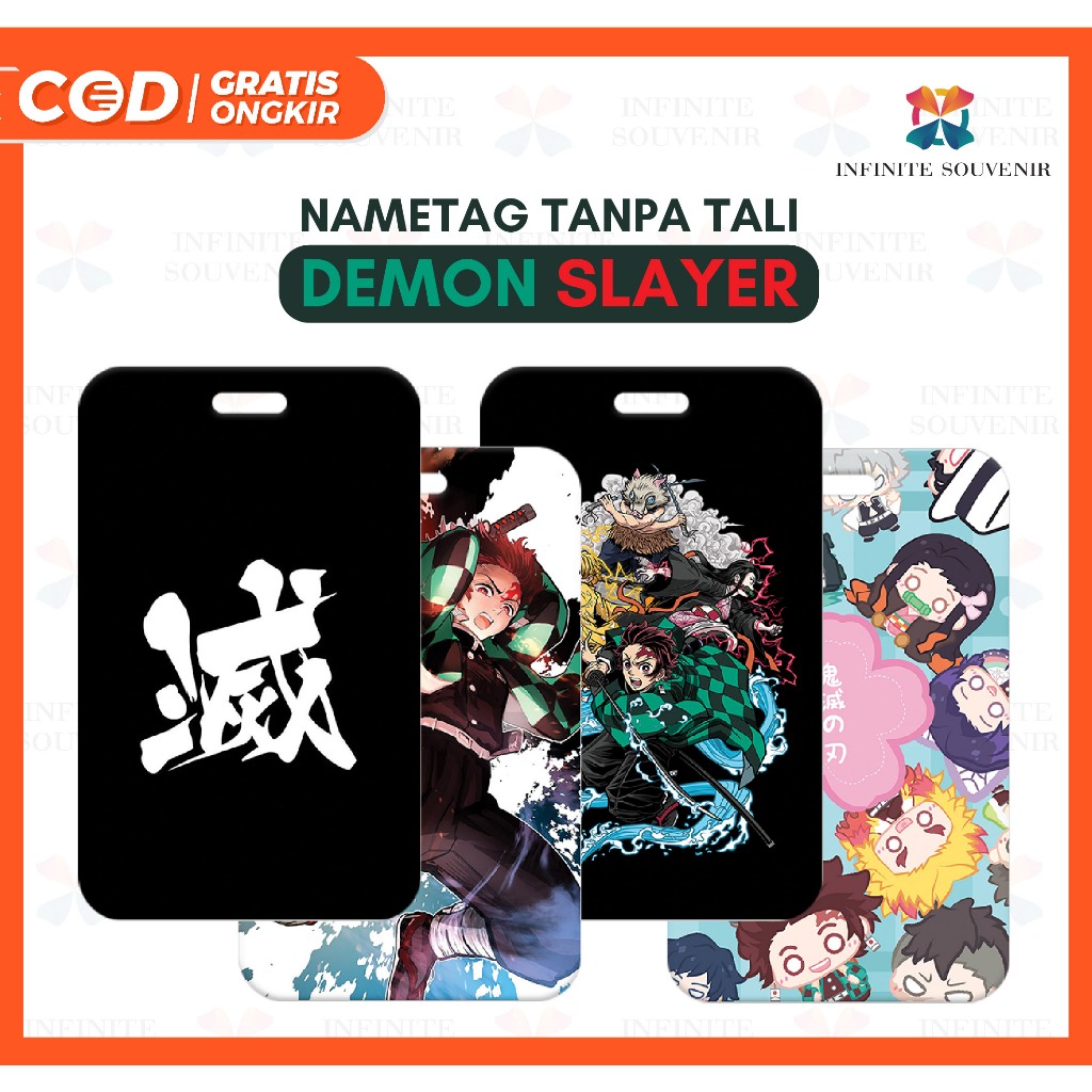 (N009) DEMON SLAYER Nametag Without Strap Aesthetic Card Holder/ Demon ...