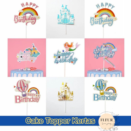 Happy birthday cake topper paper birthday cake topper character theme ...