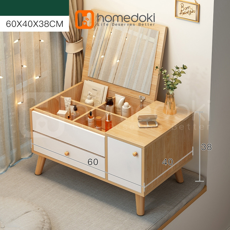 Homedoki Dressing Table/Minimalist Dressing Table/LED Dressing Table ...