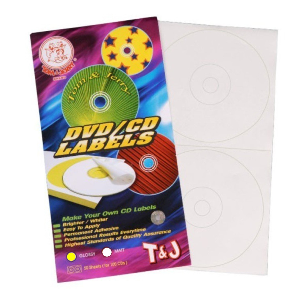 Cd DVD LABEL / CD DVD STICKER T & J / TOM & JERRY GLOSSY CD LABEL ...