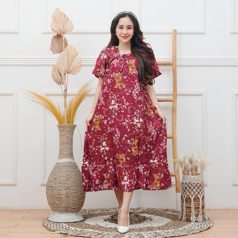 Ntsy/ Contemporary Viral Daster Ruffle Fuji Model Thick Premium Batik ...