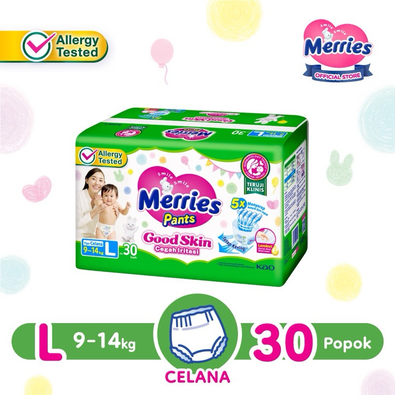 Merries Good Skin Pants Diaper Baby Supplies L (9-14Kg) Reduce The Risk ...
