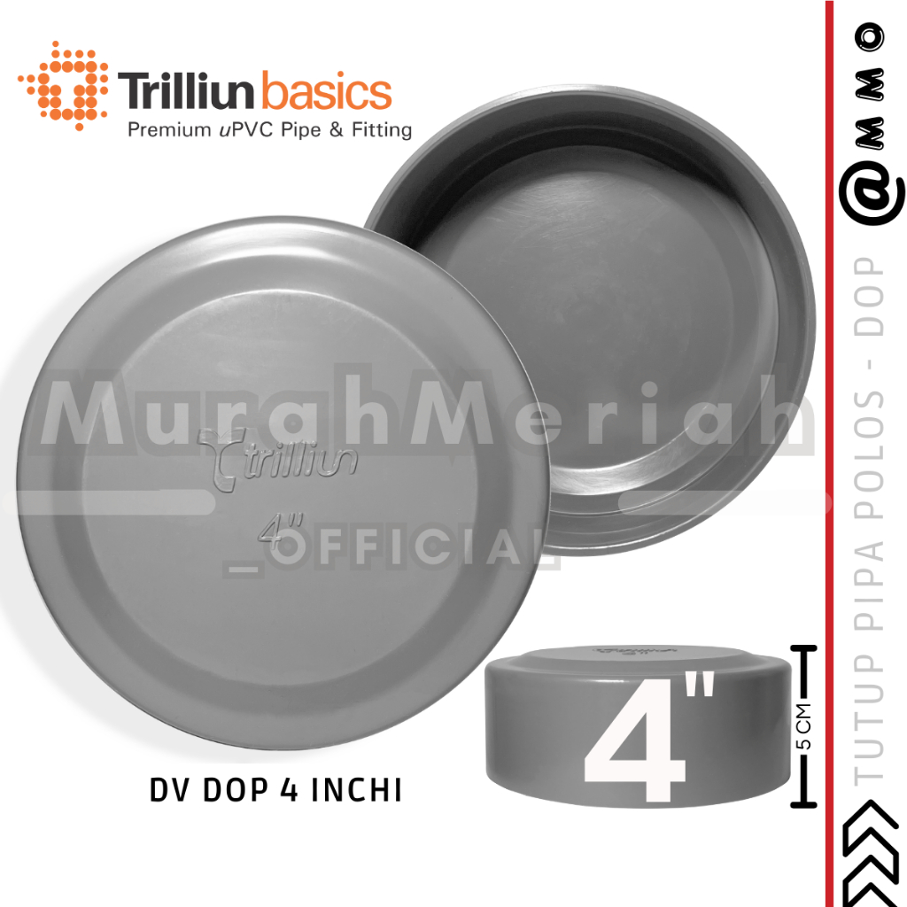 Dop DV 4inch Trillion Plain PVC Pipe CAP 4dim END CAP 4inch | Shopee ...