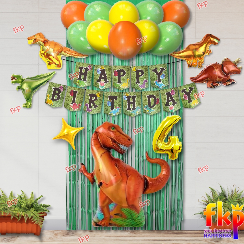 Fun Kids Party Set Simple Dinosaur Theme Balloon Decoration/T-rex/Cute ...