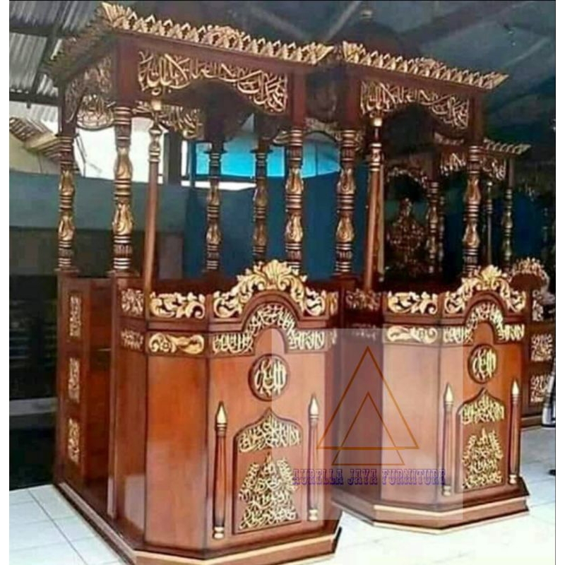KAYU Teak Wood Mosque Speech Pulpit/majid Dome Pulpit/Teak Wood Diamond ...