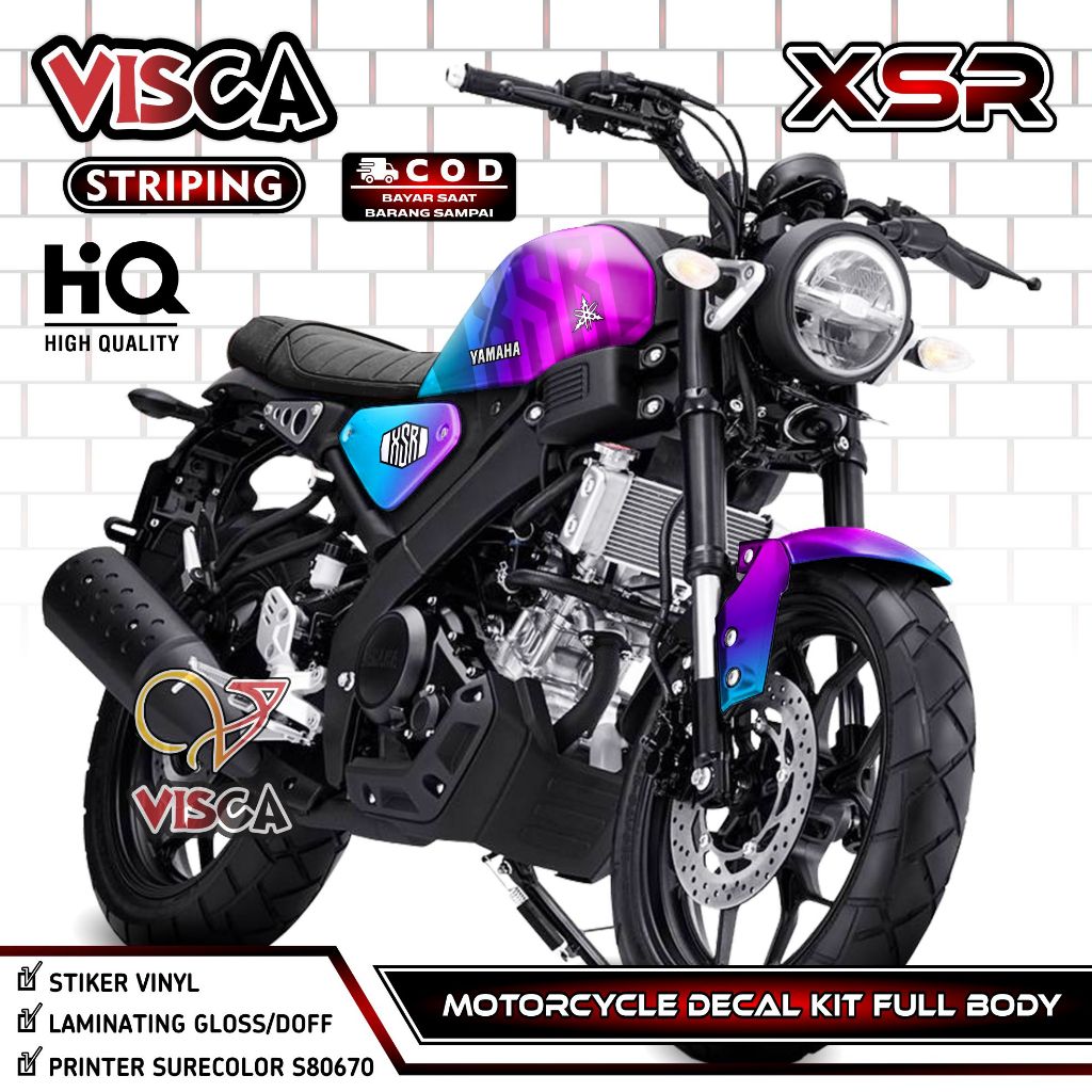XSR 155 Full Body Decal - Yamaha XSR 155 Full Body Motorcycle Sticker ...