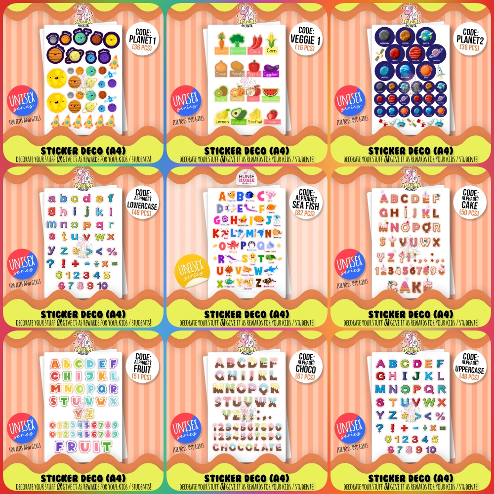 MATAHARI Deco Sticker - EDUCATION SERIES - Alphabet Letters Numbers ...