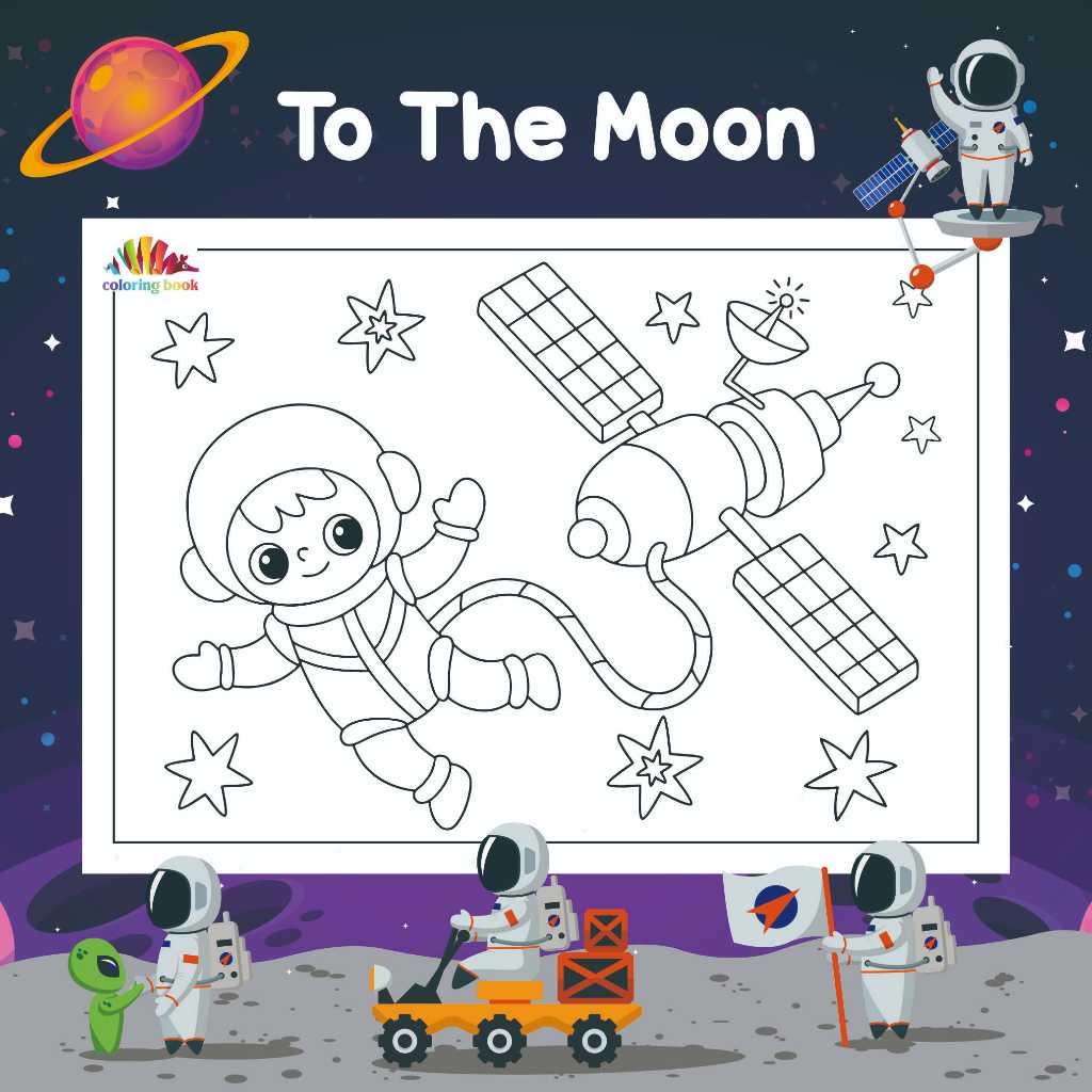 Coloring PAPER / COLORING / DRAWING PAPER / TO THE MOON / COLORING ...