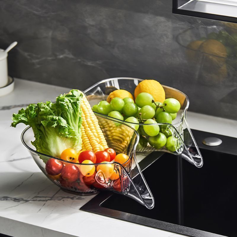 Sm Strainer Basin Multipurpose Transparent Fruit & Vegetable Wash Basin ...