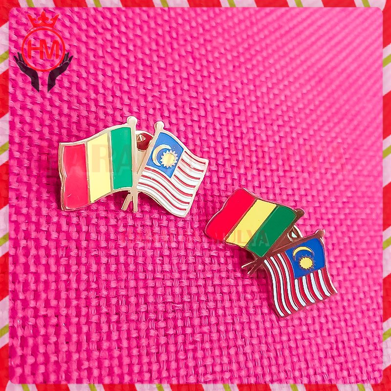 Malaysia Mali Flag Brooch - Malaysia Mali Custom Friendship Flag Pin ...