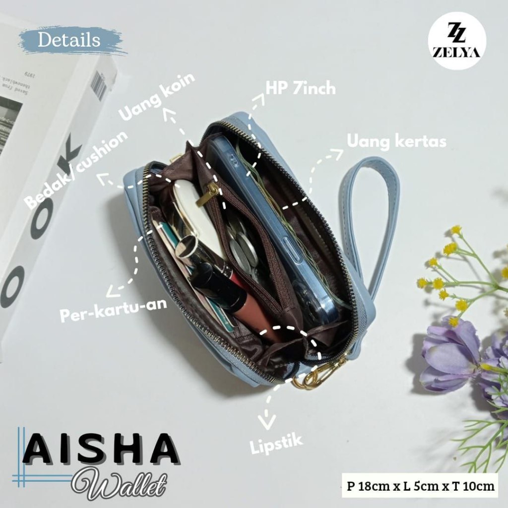 Aisha's Wallet BY ABYNA ZELYA Women's Wallet With Many Parts Of Coin Card | Shopee Singapore