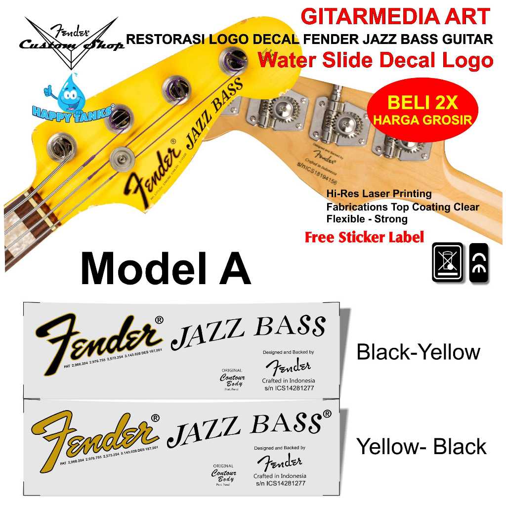 Logo Fender Jazz Bass Waterslide Logo Fender Jazz Bass Marcus Miller