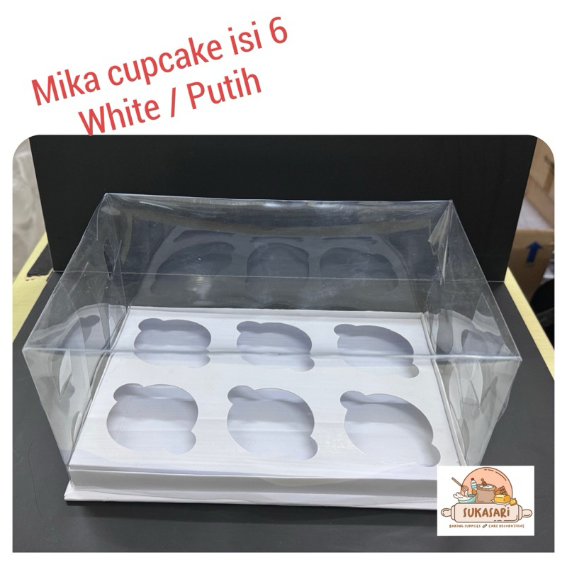 PUTIH Mika cupcake contains 6 WHITE mica muffin boxes | Shopee Singapore