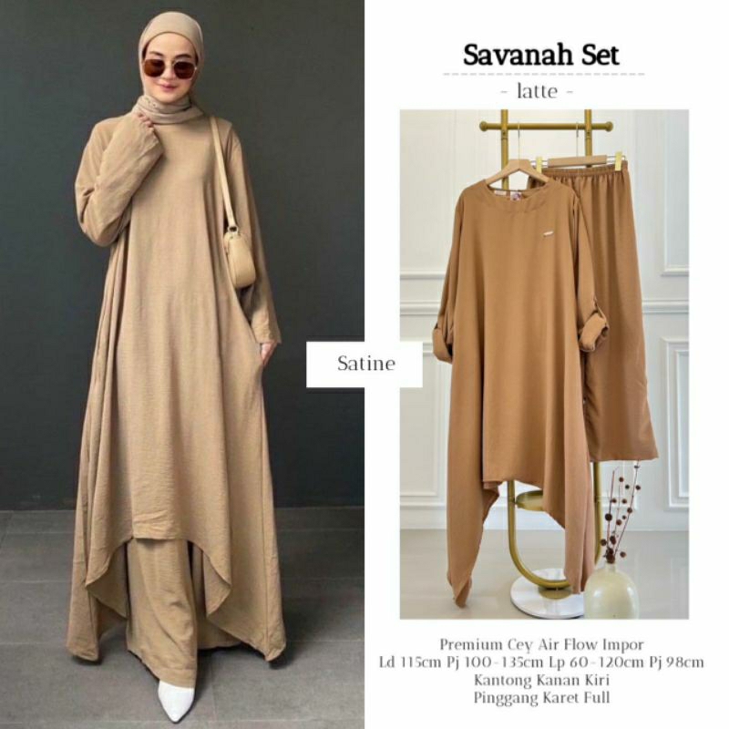 Oneset LONG TUNIC SAVANAH SET LD 115 CEY AIRFLOW BY SATINE | Shopee ...