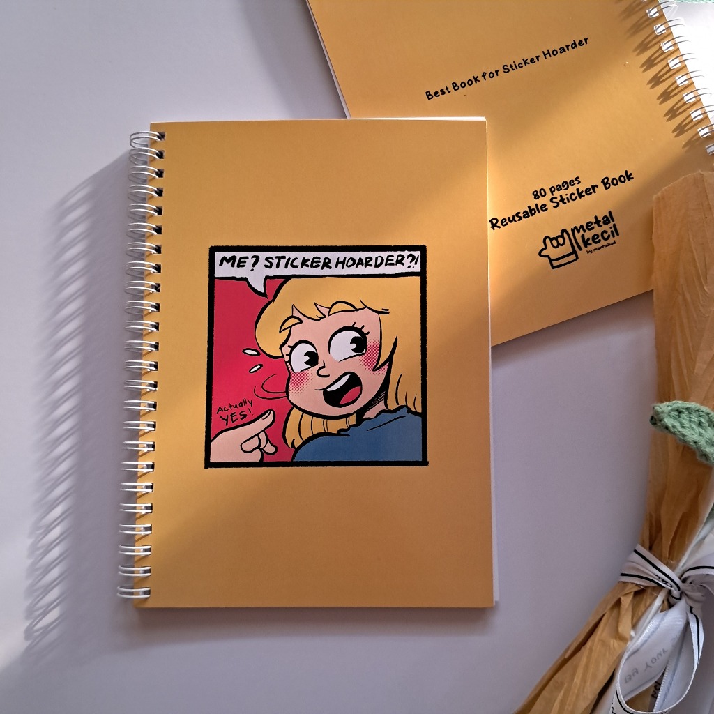 SMALL METAL Sticker Book A5 Sticker Collection Book Reusable Sticker ...