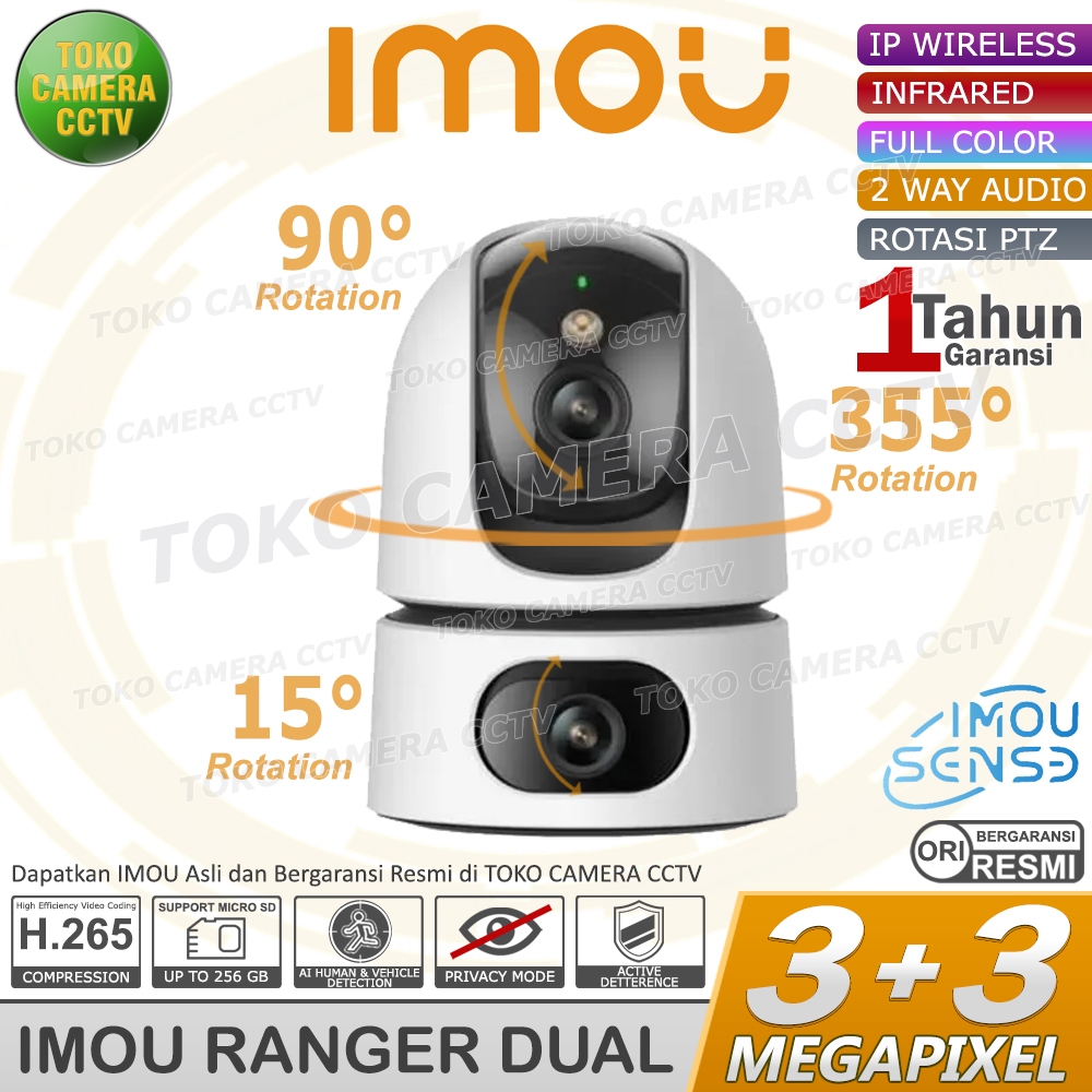 Cctv WIFI PTZ DUAL LENS IMOU RANGER DUAL 6MP Smart CCTV Camera With ...