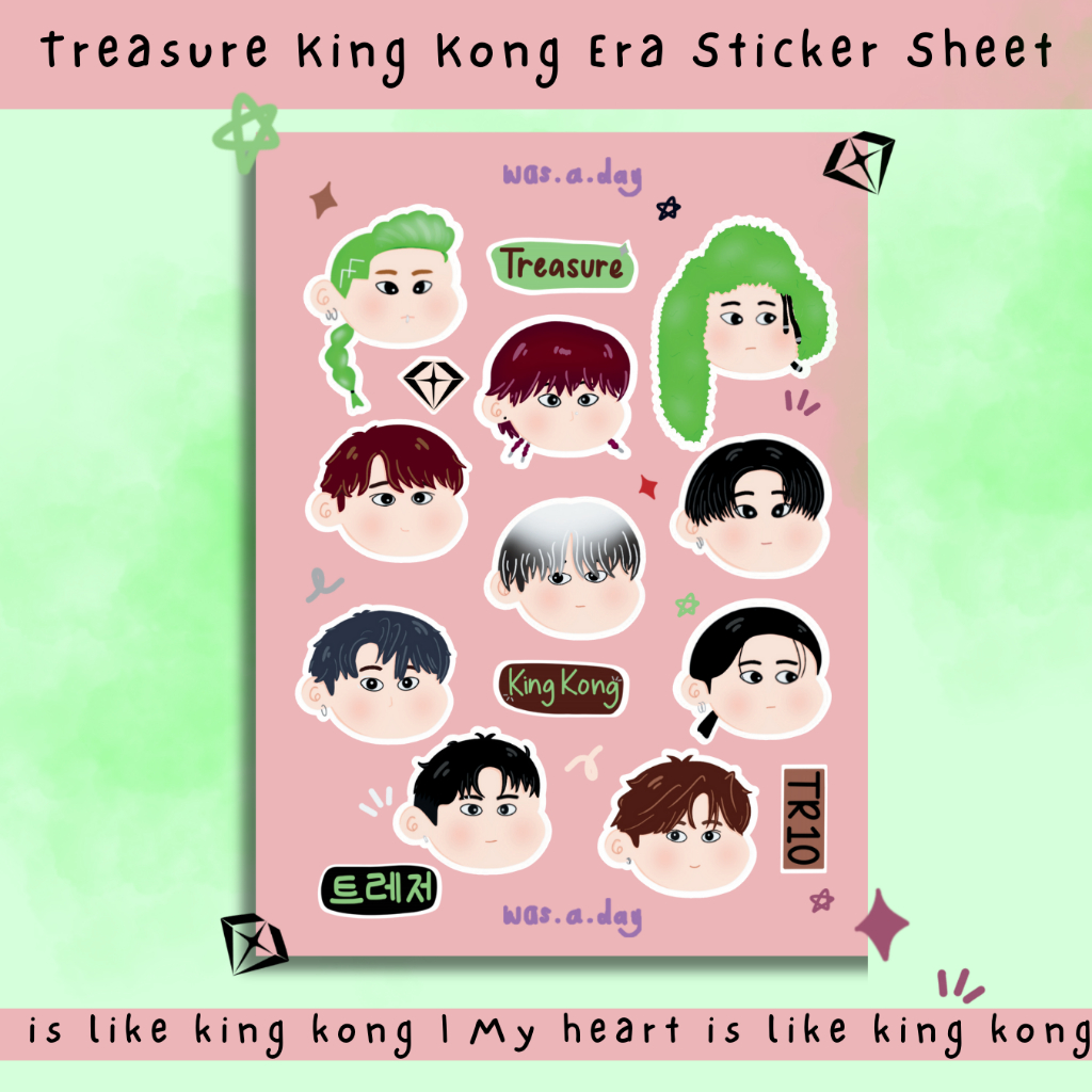 Treasure King Kong Stickers | Vinyl Sticker Aesthetic Cute Journaling ...